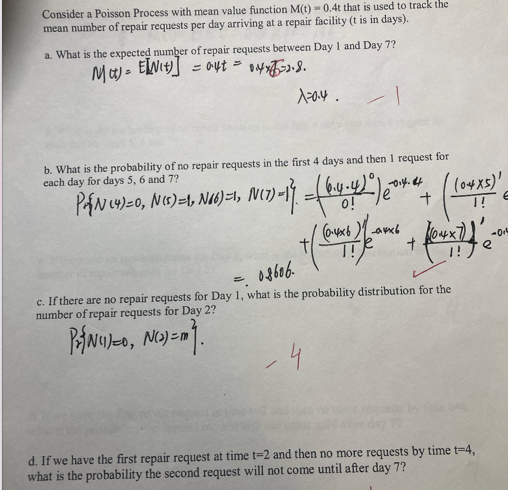 Solved Consider A Poisson Process With Mean Value Function