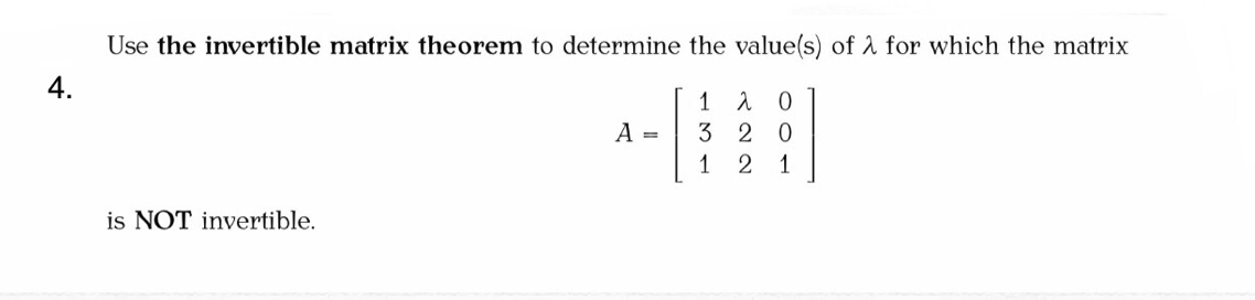 Solved Use the invertible matrix theorem to determine the | Chegg.com