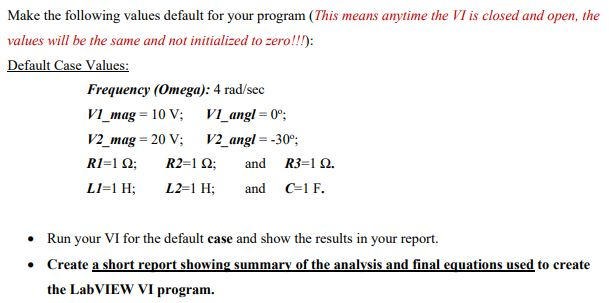 Solved HOMEWORK #1-LabVIEW for Circuit Analysis NOTE: Your | Chegg.com