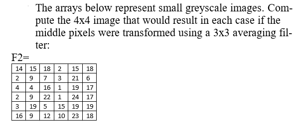 Solved The arrays below represent small greyscale images. | Chegg.com