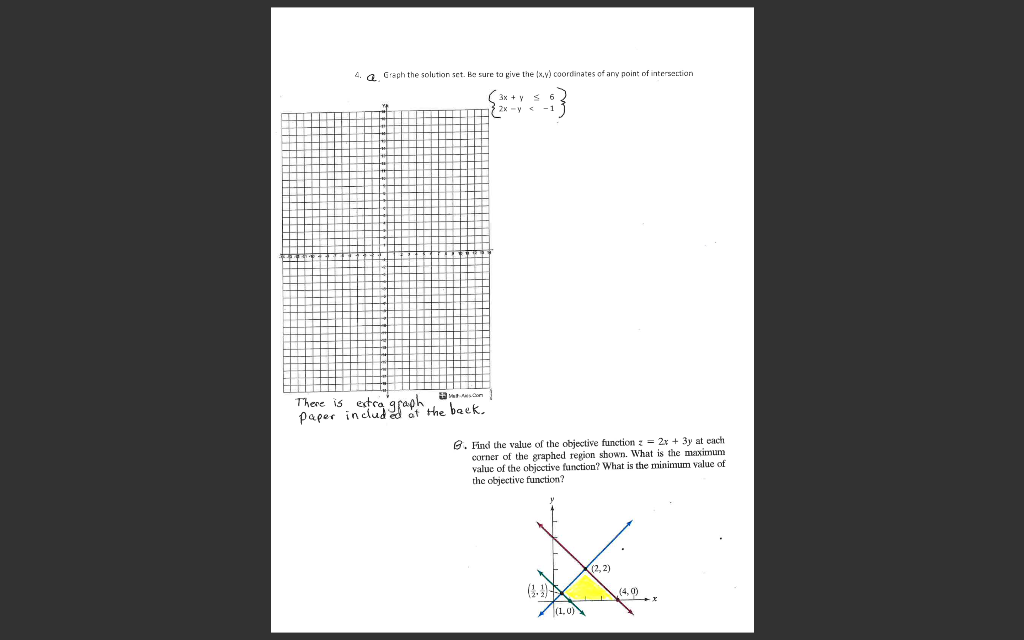 Solved 4. a Graph the solution sct. Be sure to give the Ix.) | Chegg.com