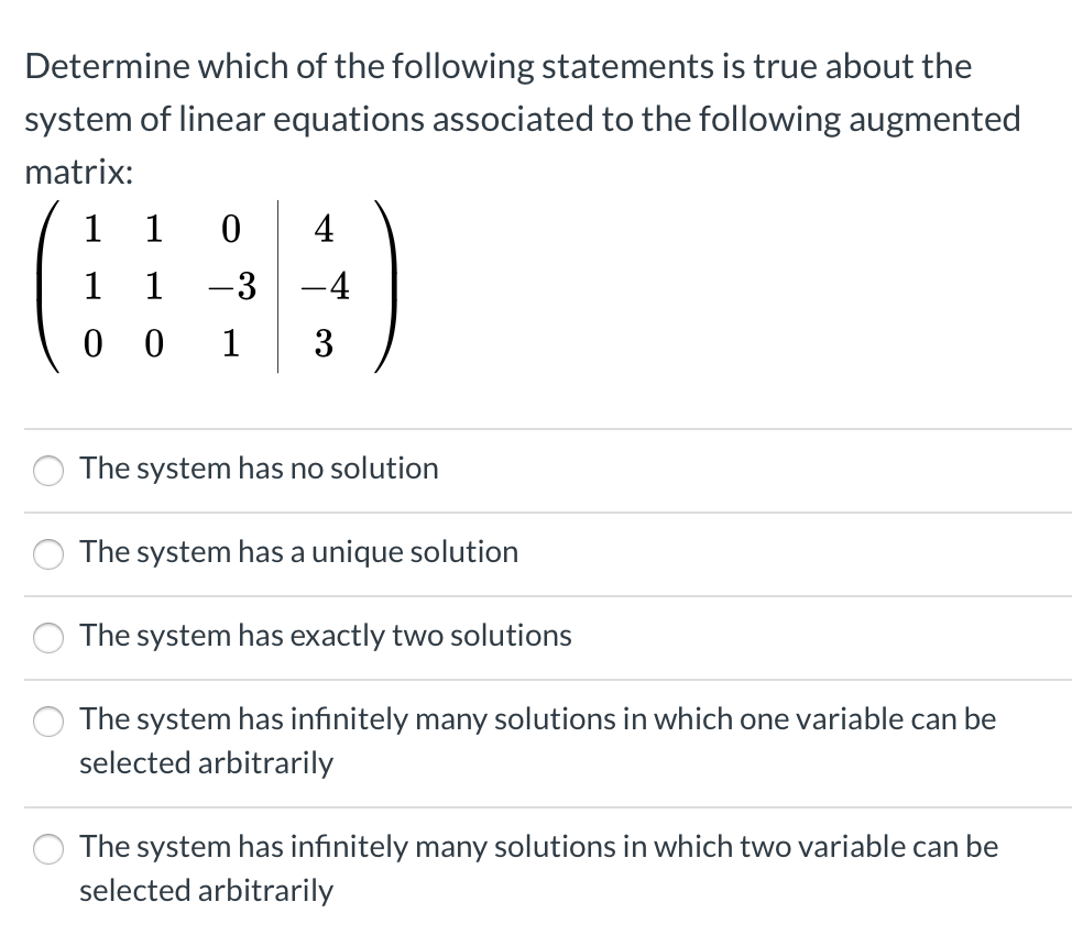 Solved Determine which of the following statements is true | Chegg.com