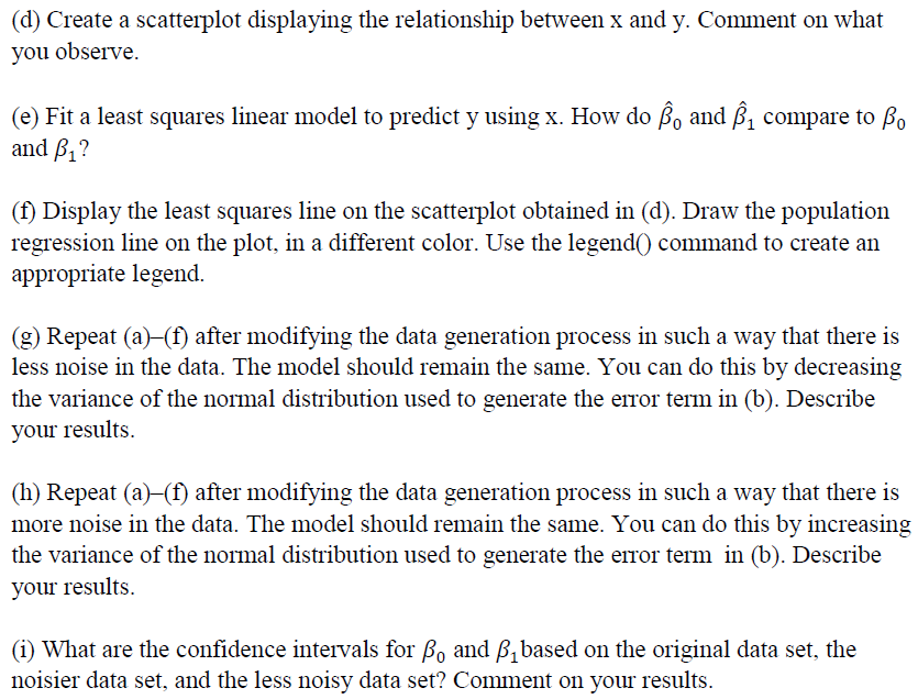 Solved In this exercise you will create some simulated data | Chegg.com