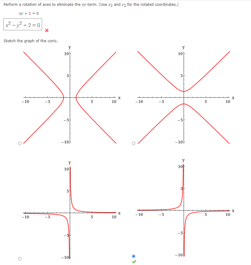 Solved Perform A Rotation Of Axes To Eliminate The Xy Term
