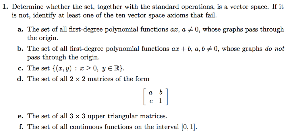 Solved 1 Determine Whether The Set Together With The