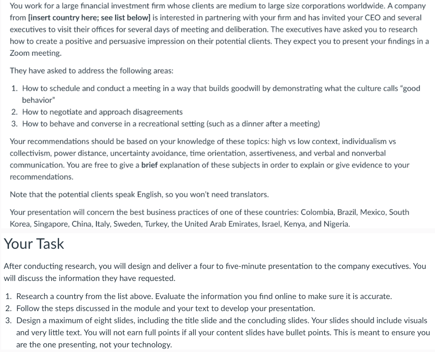 Solved Your TaskAfter conducting research, you will design | Chegg.com