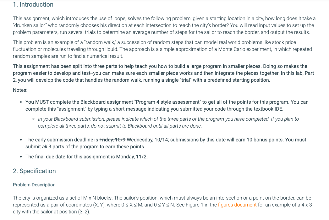 Solved 1. Introduction This assignment, which introduces the | Chegg.com