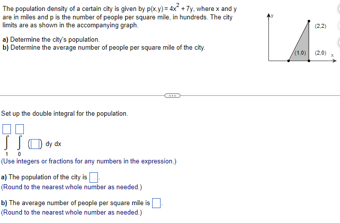 Solved The population density of a certain city is given by | Chegg.com