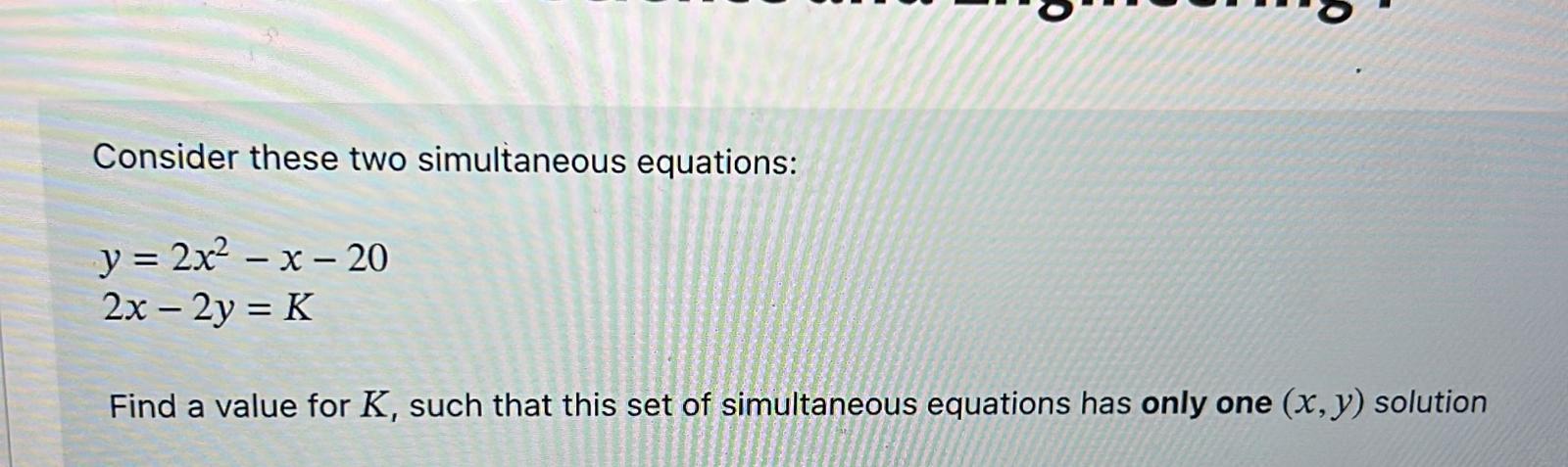 Solved Consider these two simultaneous equations: | Chegg.com