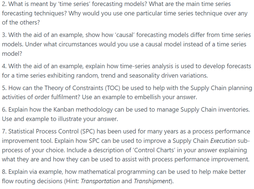Solved 2 What Is Meant By Time Series Forecasting Models
