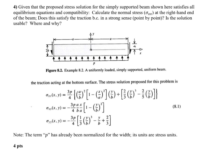 Solved 4) Given that the proposed stress solution for the | Chegg.com