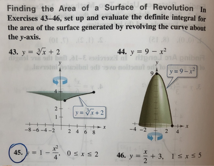Solved Finding the Area of a Surface of Revolution In | Chegg.com