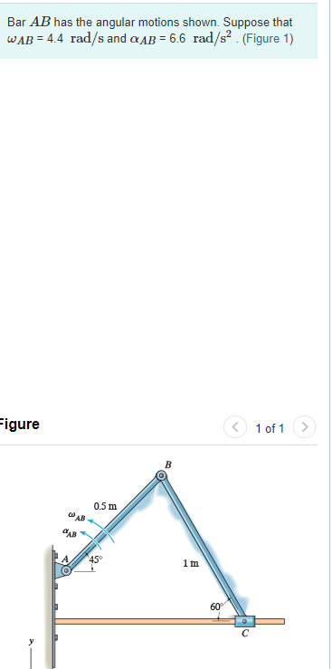 Solved Bar AB has the angular motions shown. Suppose that | Chegg.com