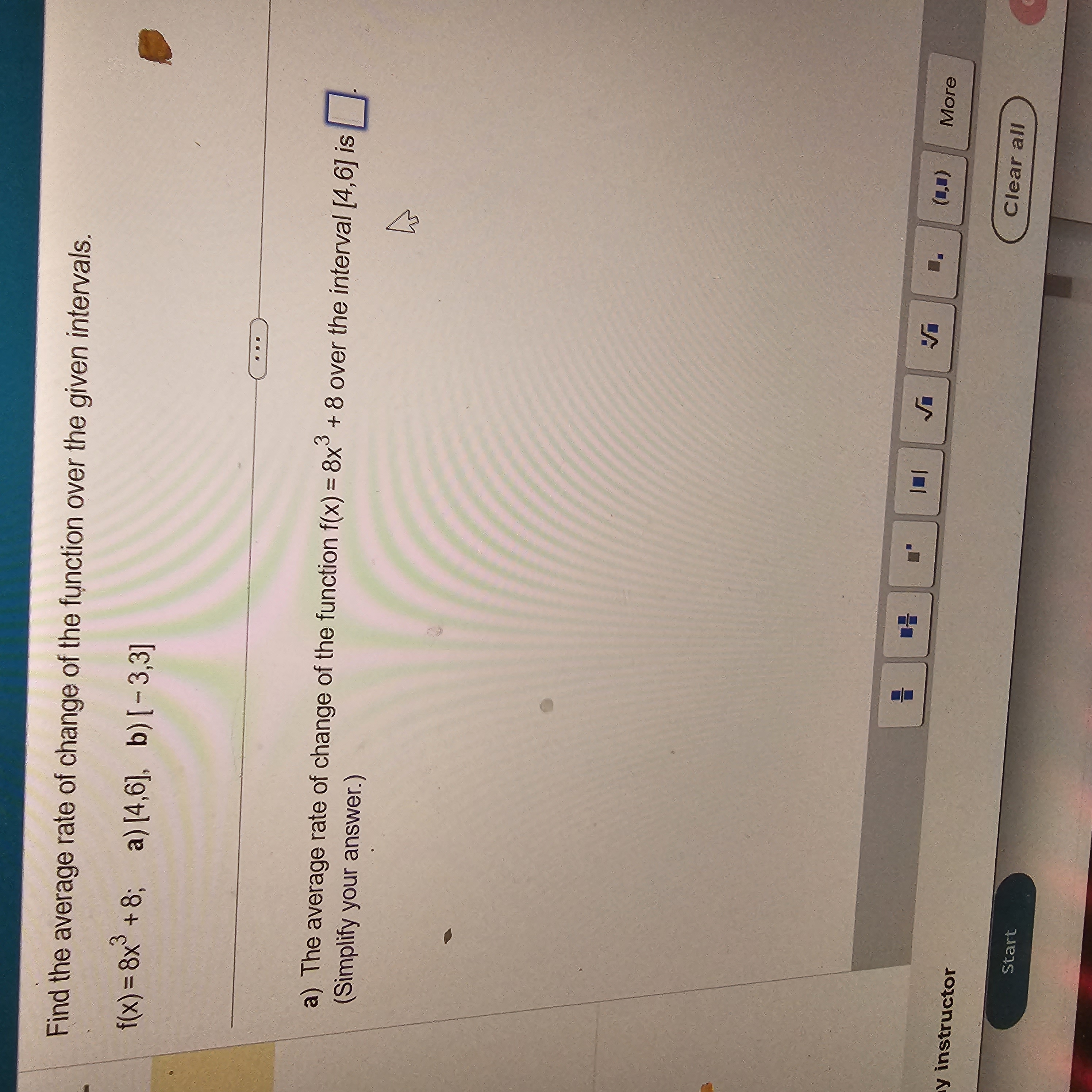 Solved Find the average rate of change of the function over | Chegg.com