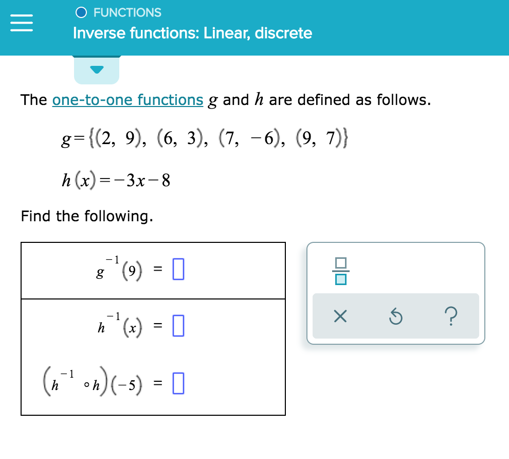 Solved O Functions Inverse Functions Linear Discrete The 7119