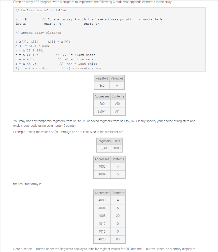 Solved You may use any temporary registers from $t0 to $t9 | Chegg.com