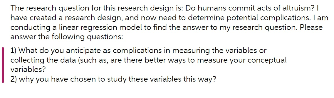 The research question for this research design is: Do | Chegg.com
