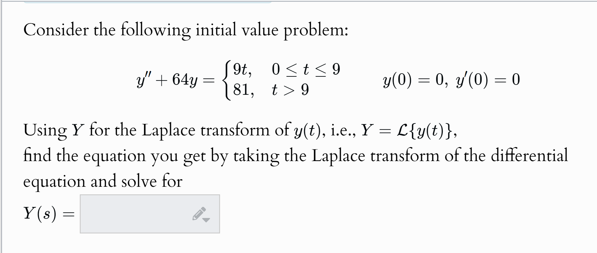 Solved Consider the following initial value | Chegg.com