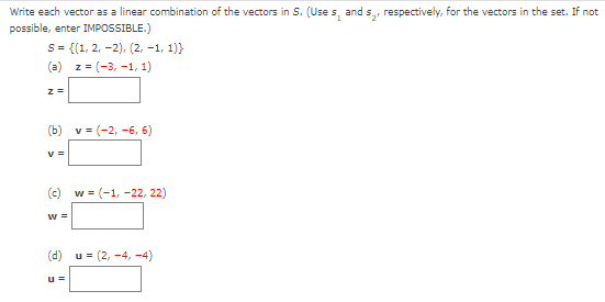 Solved Write each vector as a linear combination of the | Chegg.com