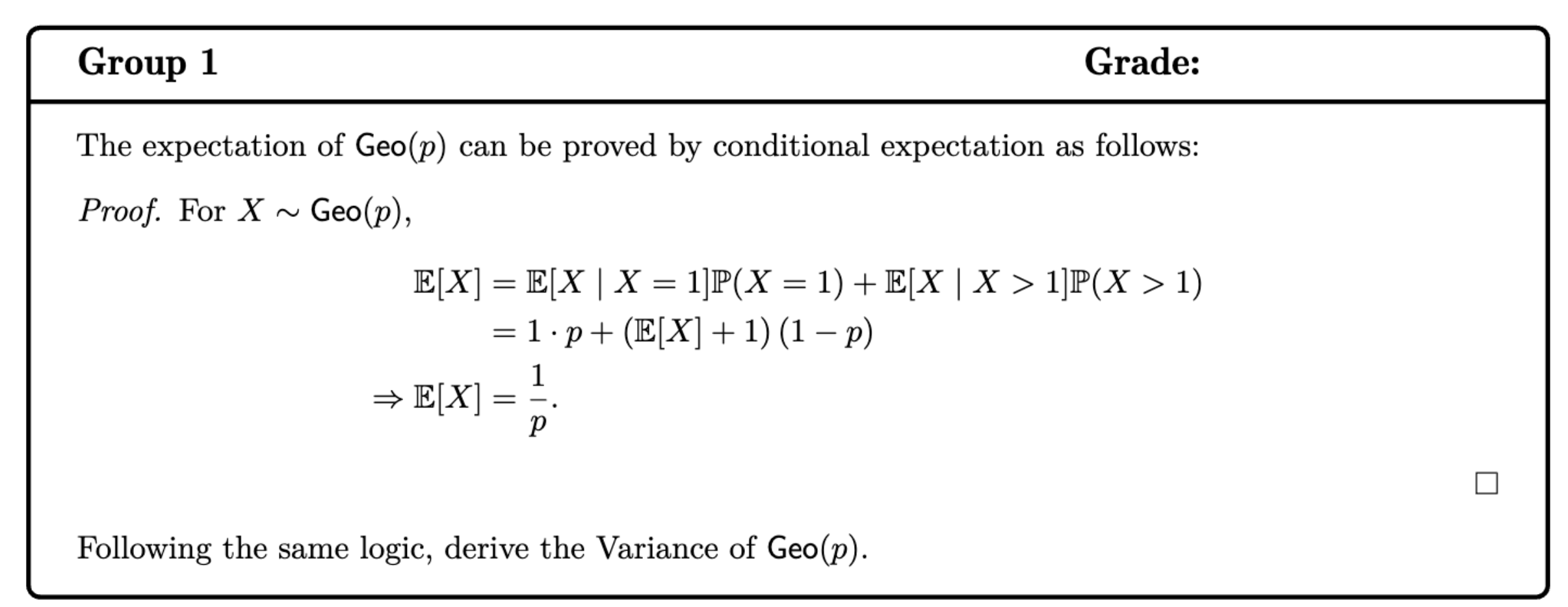 Solved The Expectation Of Geo P Can Be Proved By