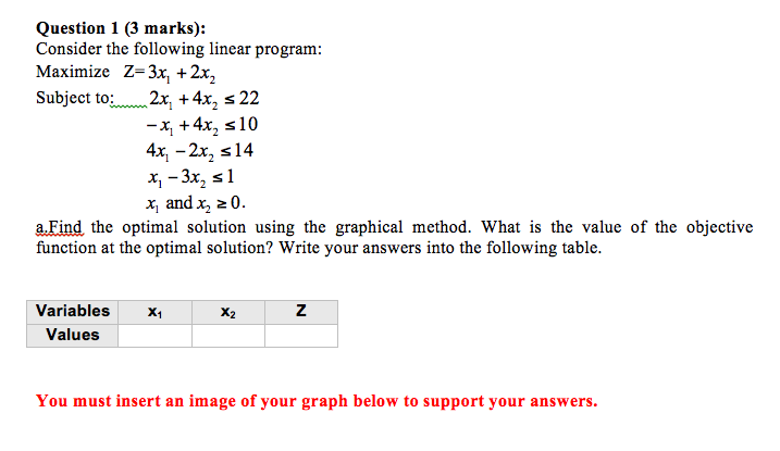 Solved Question 1 (3 ﻿marks):Consider the following linear | Chegg.com
