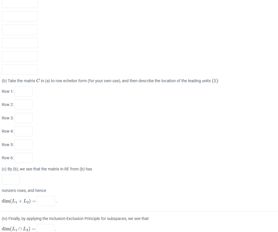 Solved (Subspaces: Bases \& Dimensions, Sums of Subspaces). | Chegg.com