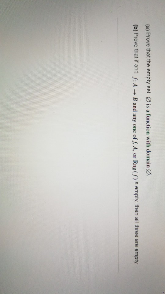 Solved (a) Prove that the empty set Ø is a function with | Chegg.com