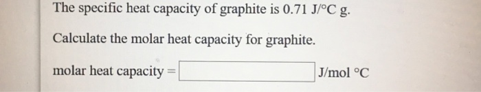 Solved The specific heat capacity of graphite is 0.71 JoCg | Chegg.com