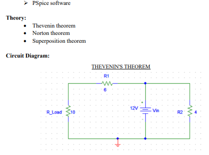 Solved PSpice software Theory: Thevenin theorem Norton | Chegg.com