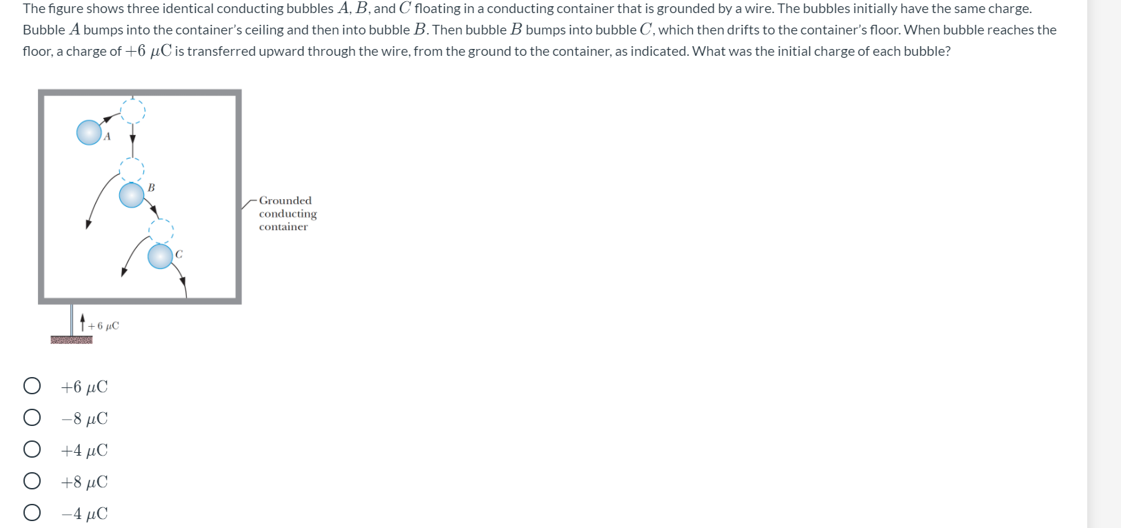 Solved The figure shows three identical conducting bubbles | Chegg.com