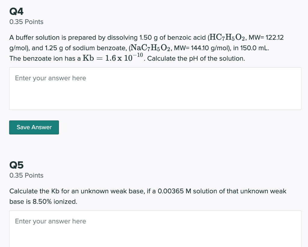 Solved A buffer solution is prepared by dissolving 1.50 g of | Chegg.com