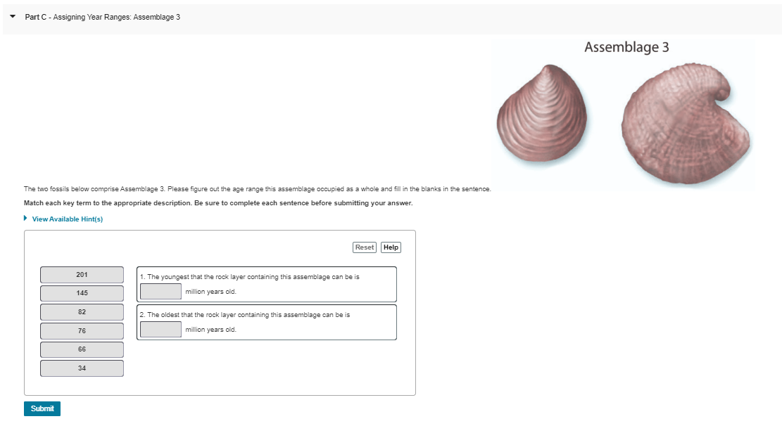 Part A - Assigning Year Ranges: Assemblage 1 The two | Chegg.com