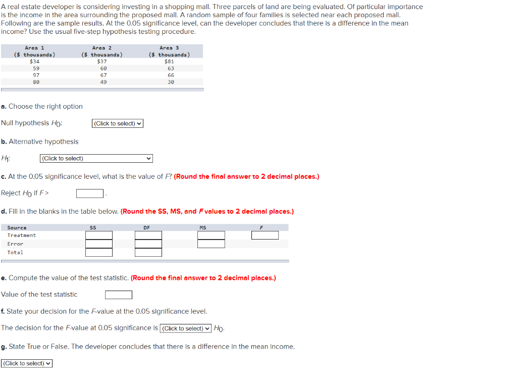 Solved A real estate developer is considering investing in a | Chegg.com
