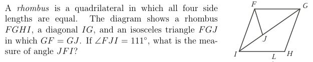 Solved A rhombus is ﻿a quadrilateral in ﻿which all four | Chegg.com