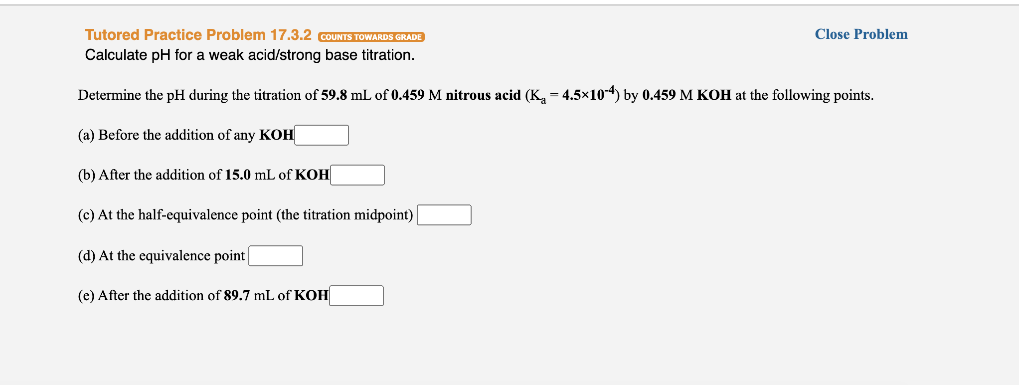 Solved Close Problem Tutored Practice Problem 17.3.2 COUNTS | Chegg.com