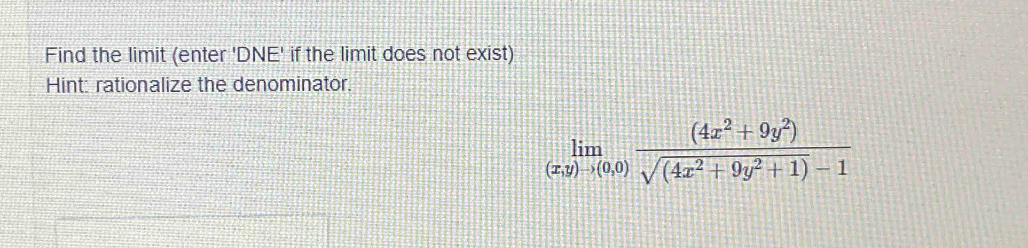 Solved Find the limit (enter 'DNE' if the limit does not | Chegg.com