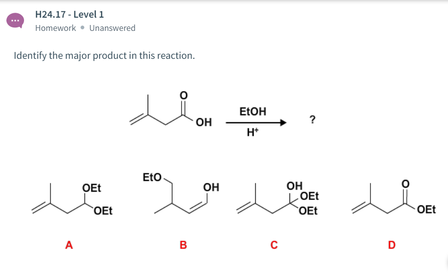 Solved H24.17 - Level 1 Homework. Unanswered Identify the | Chegg.com