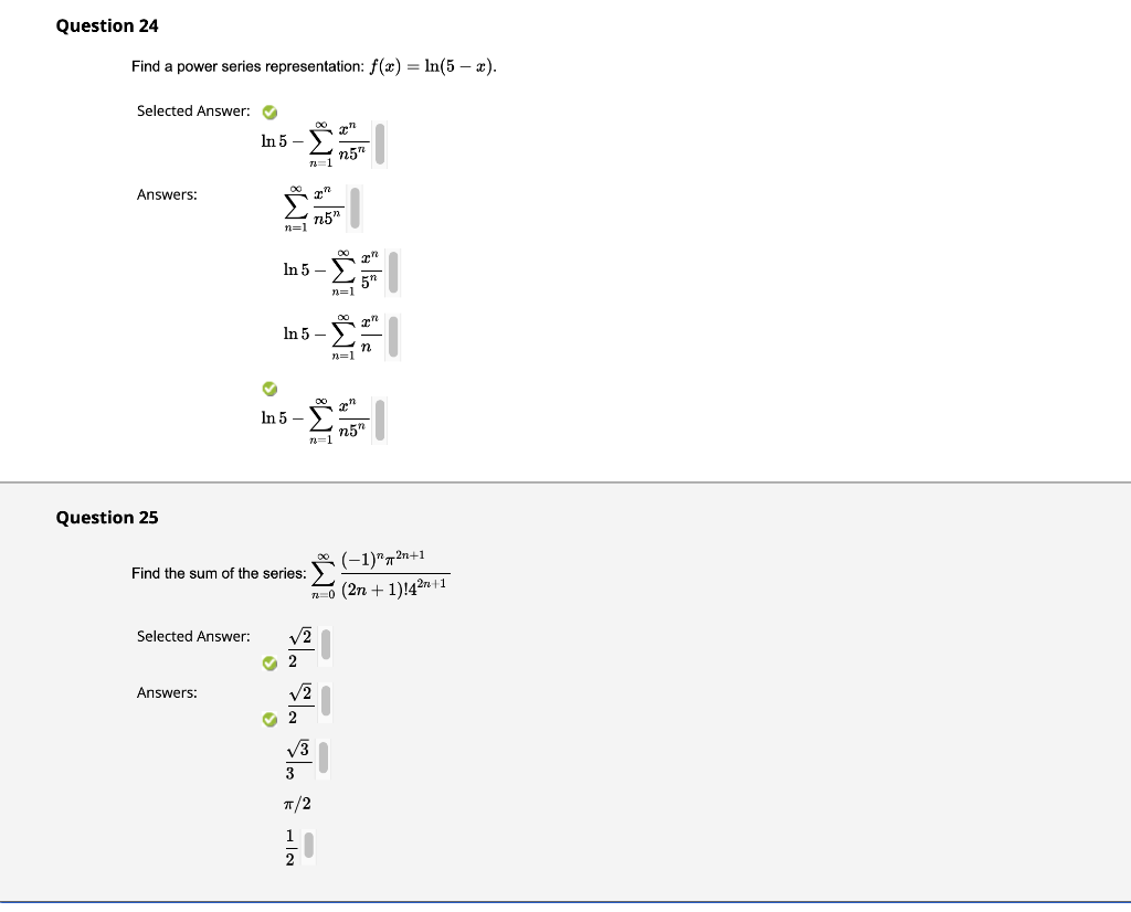 Solved Find a power series representation: f(x)=ln(5−x). | Chegg.com
