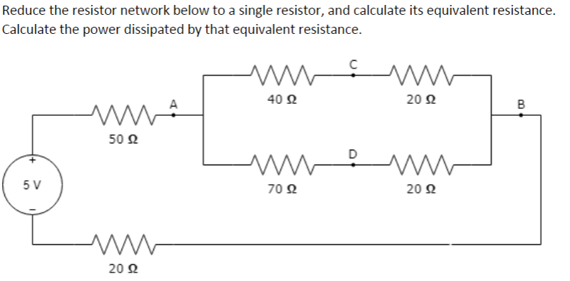 Solved Reduce the resistor network below to a single | Chegg.com