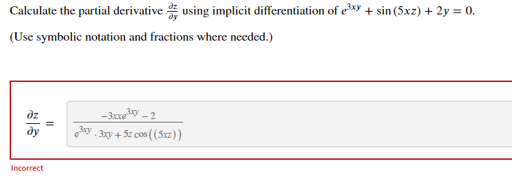 Solved Calculate the partial derivative delzdely ﻿using | Chegg.com