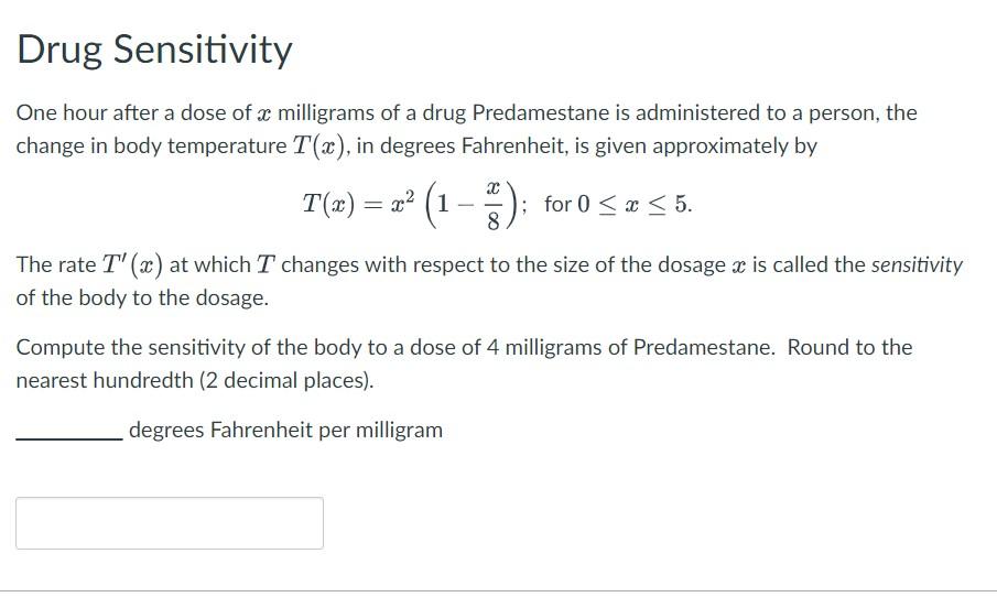 Solved One hour after a dose of x milligrams of a drug | Chegg.com