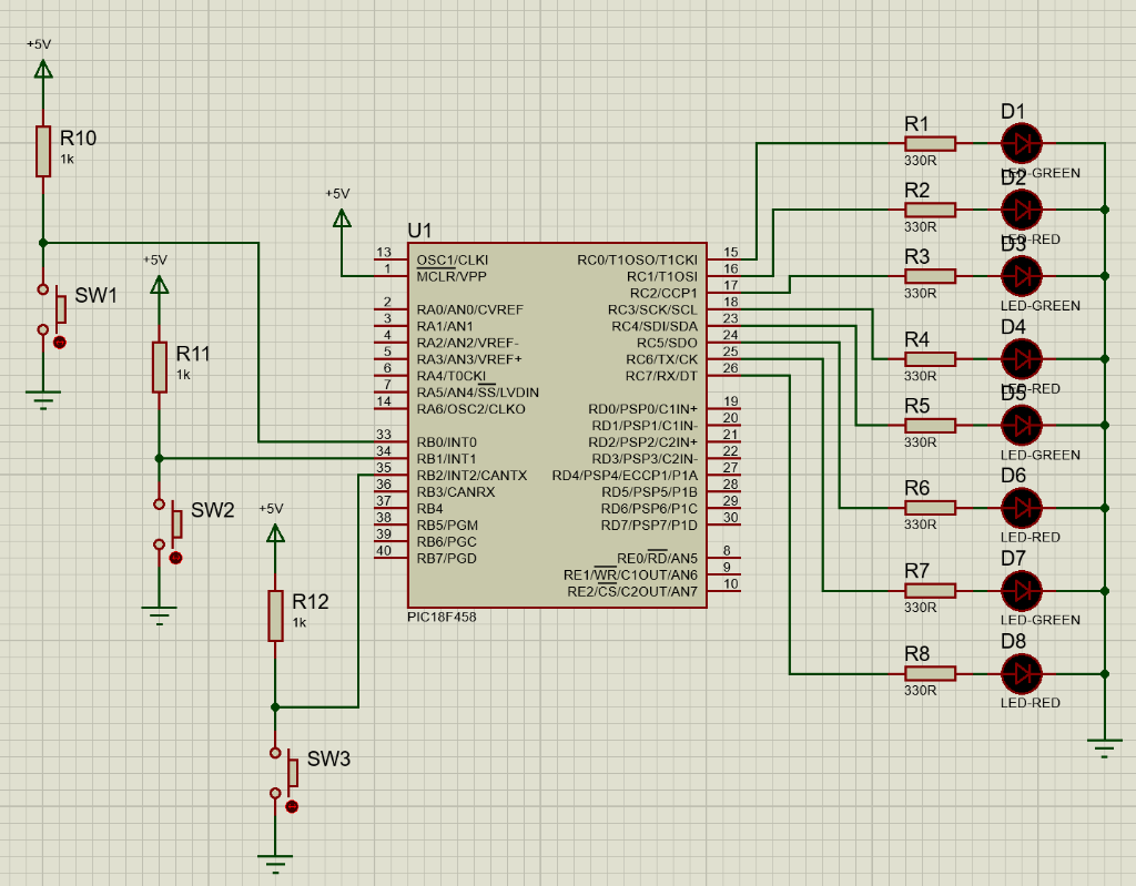 Write a program to monitor SW1 and SW2 | Chegg.com