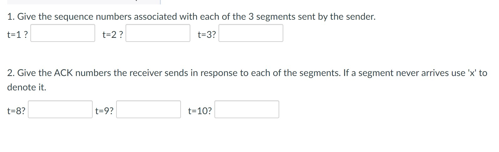 Solved Tcp Sequence And Ack Numbers With Segment Loss 2609