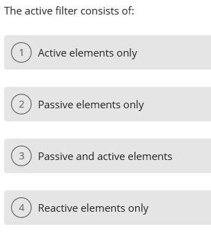 Solved The active filter consists of: Active elements only | Chegg.com
