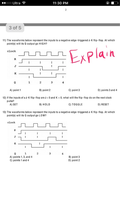 Solved The waveforms below represent the inputs to a | Chegg.com