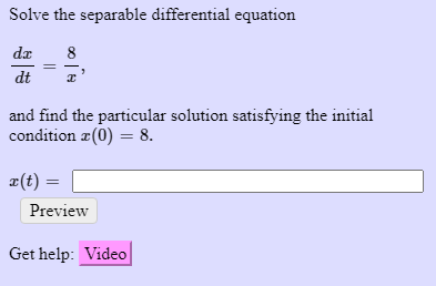 Solved Solve the separable differential equation dy de - | Chegg.com