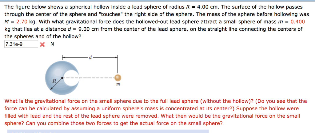 Solved The figure below shows a spherical hollow inside a | Chegg.com