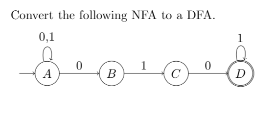 Solved Convert the following NFA to a DFA. | Chegg.com