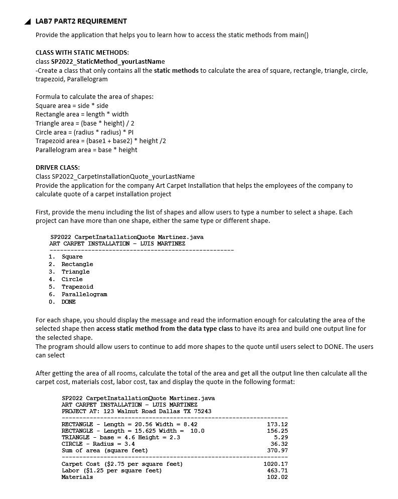 Solved LAB7 PART2 REQUIREMENT Provide the application that | Chegg.com
