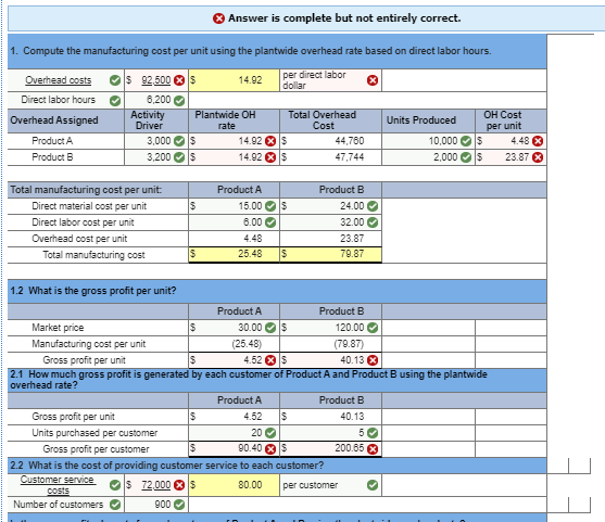 Solved The following data are for the two products produced | Chegg.com